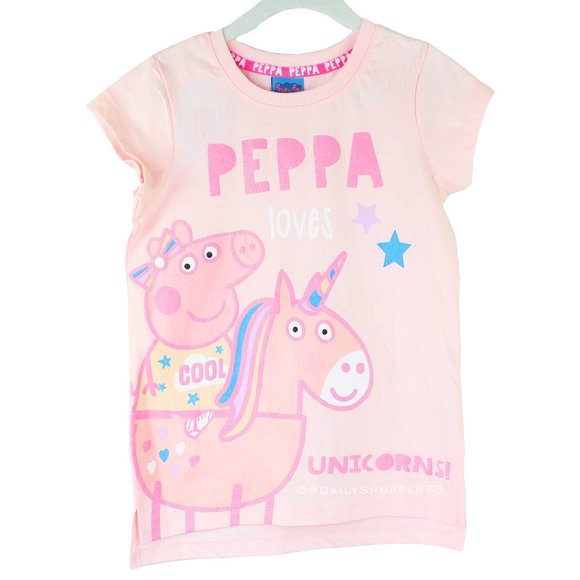 Peppa Pig | Shirts & Tops | Peppa Pig X Primark Glittery Pink Unicorn ...